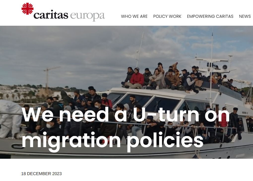 Caritas Europa Urges U-Turn on Migration Policies - Caritas Cyprus